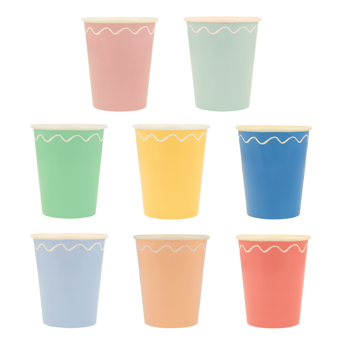 Mixed Wavy Line Cups – Partyloving